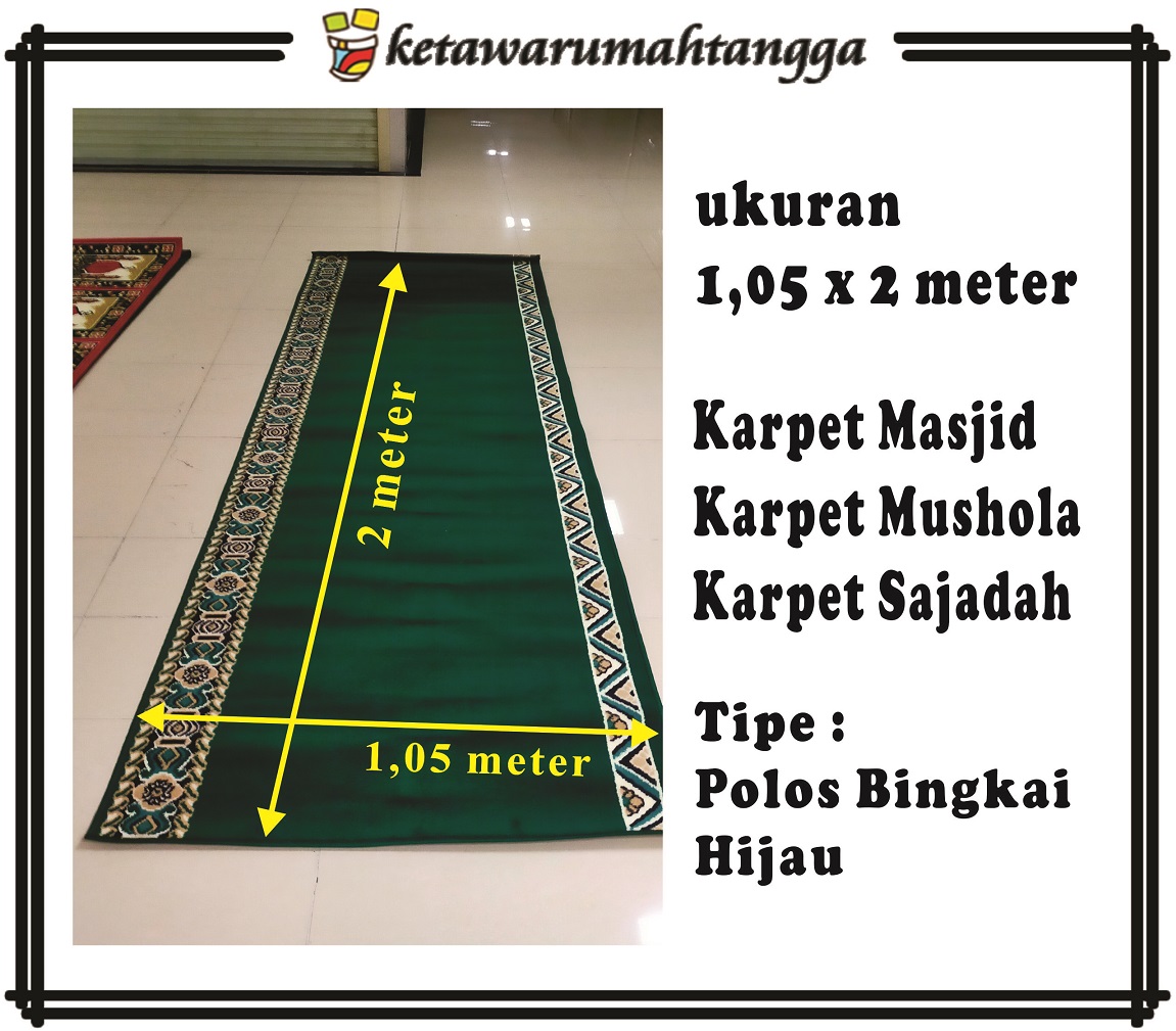Karpet Sajadah Masjid Polos Bingkai | Bahan Tebal dan Kuat ...