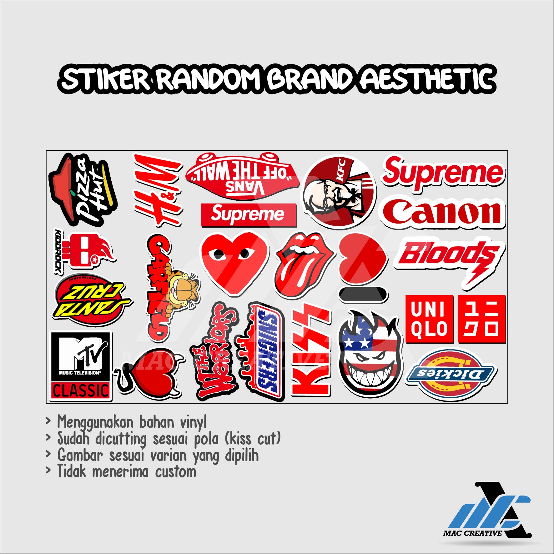 STIKER RANDOM AESTHETIC | STIKER KOPER | STIKER LAPTOP | STIKER BRAND ...