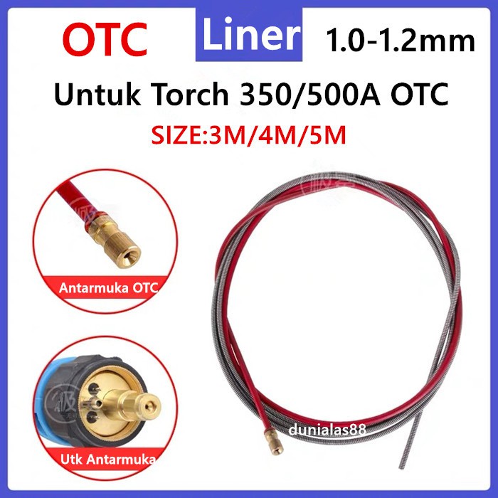 Steel Liner Conduit Liner 1.0-1.2mm 3M 4M 5M Utk MIG Panasonic OTC ...