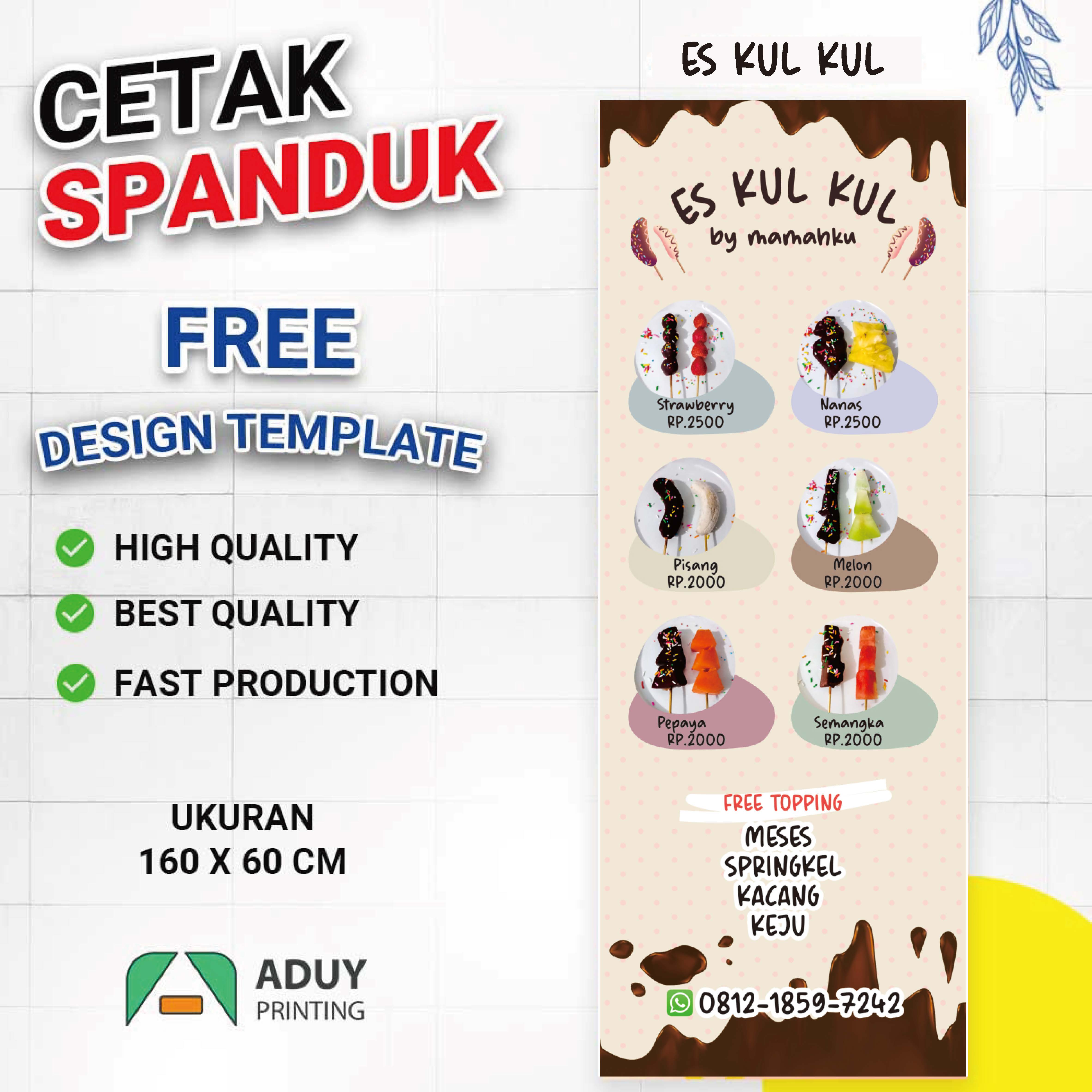 Spanduk Banner ES KULKUL VERSI 3 Ukuran 160X60 Bisa Kustom Ukuran ...