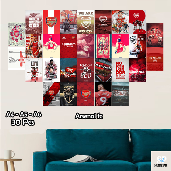 POSTER AESTHETIC MOTIF ARSENAL FC 30 PCS / POSTER DINDING AESTHETIC ...