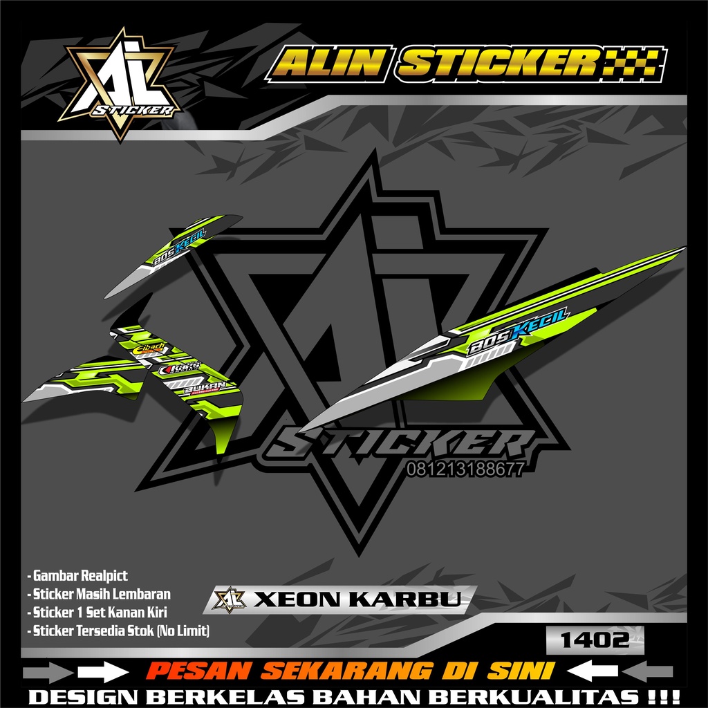 1402 STICKER STRIPING MOTOR XEON KARBU VARIASI BOS KECIL SEMI FULL ...