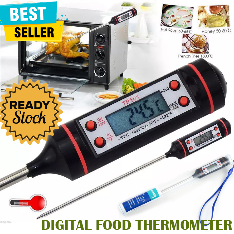Digital Food Thermometer for Kitchen Cooking BBQ TP101 Termometer Masak ...