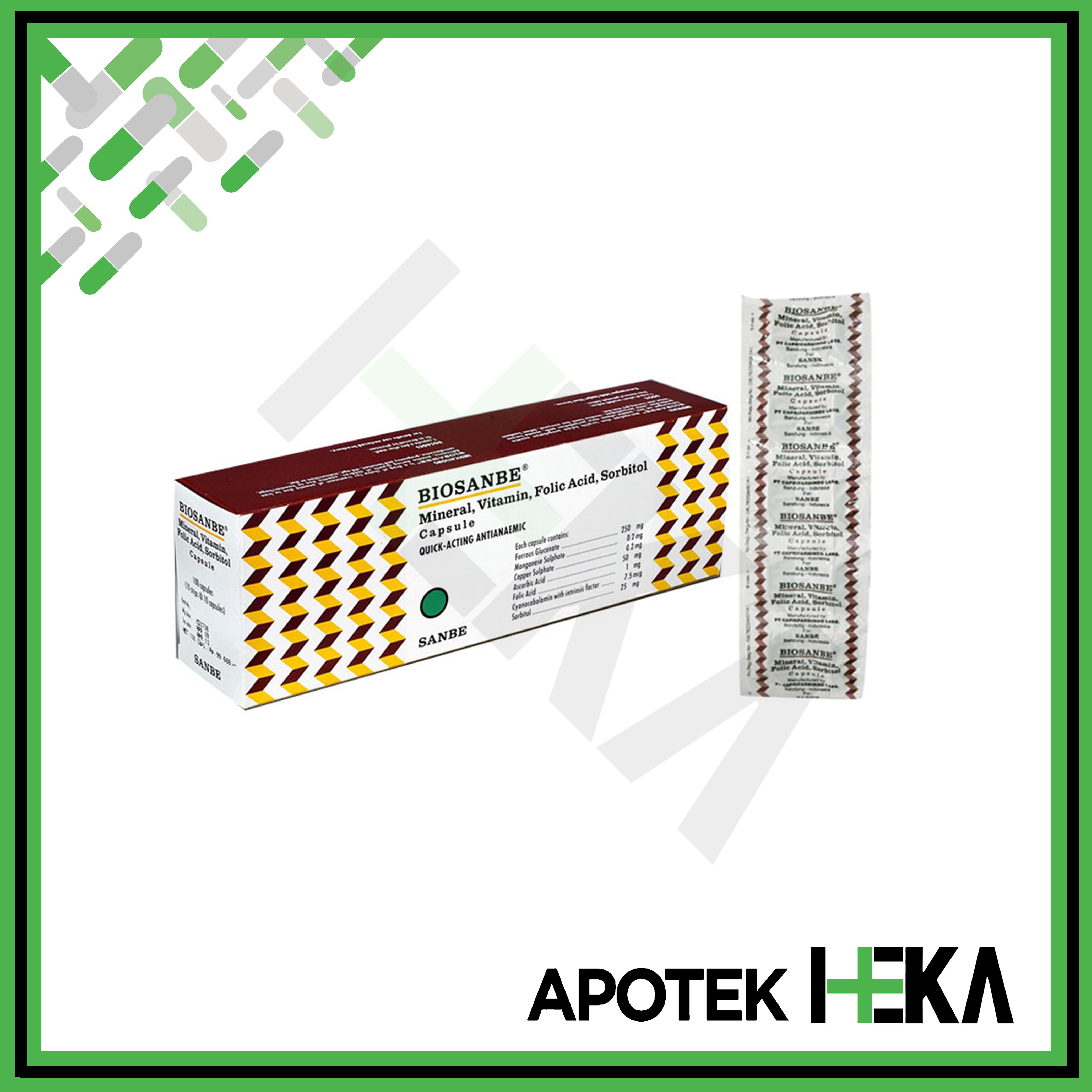 Biosanbe Kapsul Box isi 10x10 Tablet - Multivitamnin Mineral | Lazada ...