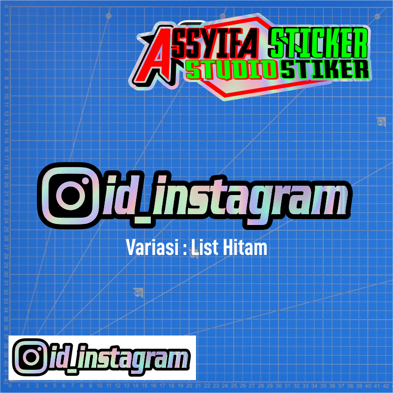Stiker Nama Instagram,Stiker Cutting ig Custom Hologram | Lazada Indonesia