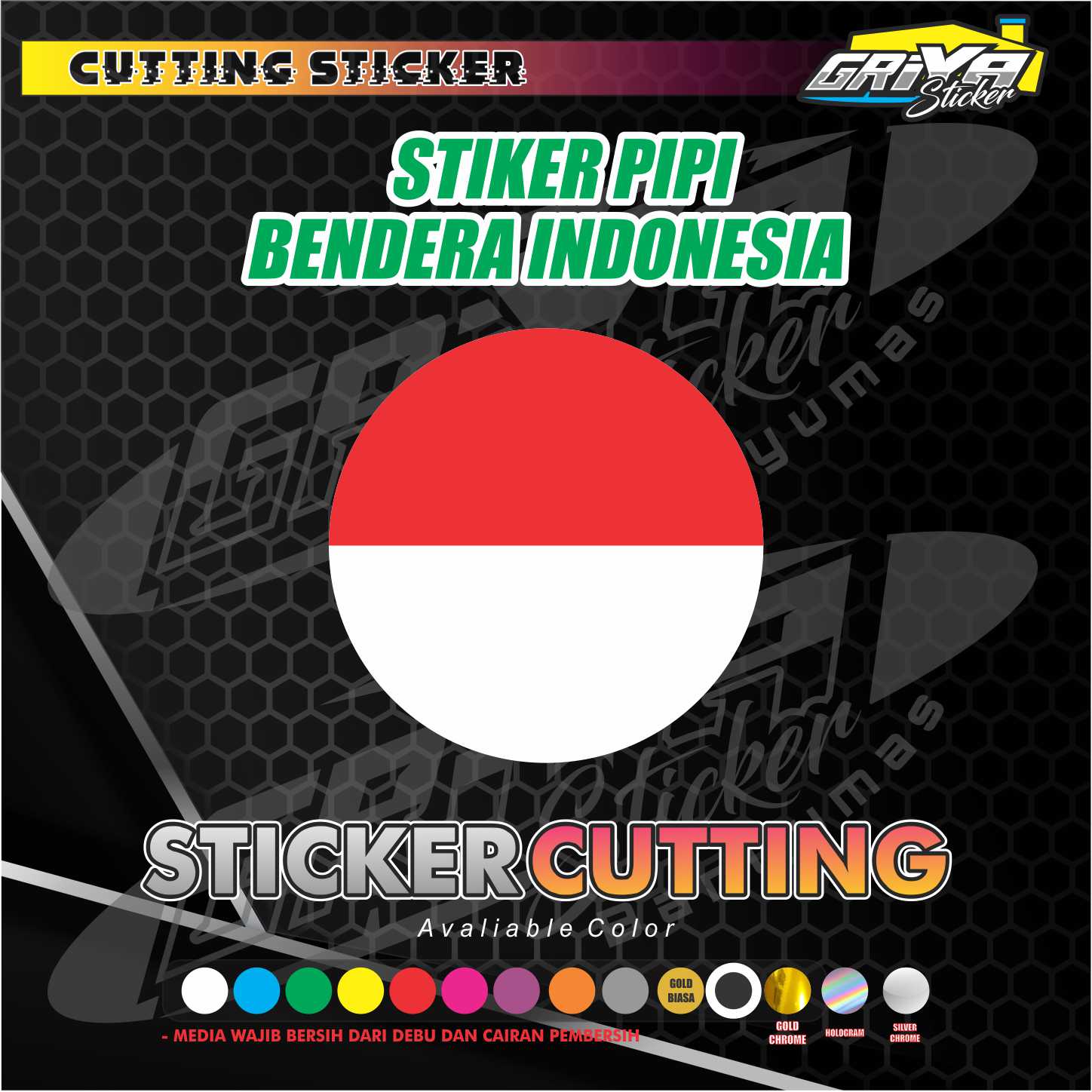 Sticker Pipi HUT RI Bendera Merah Putih / Stiker Kemerdekaan Indonesia ...