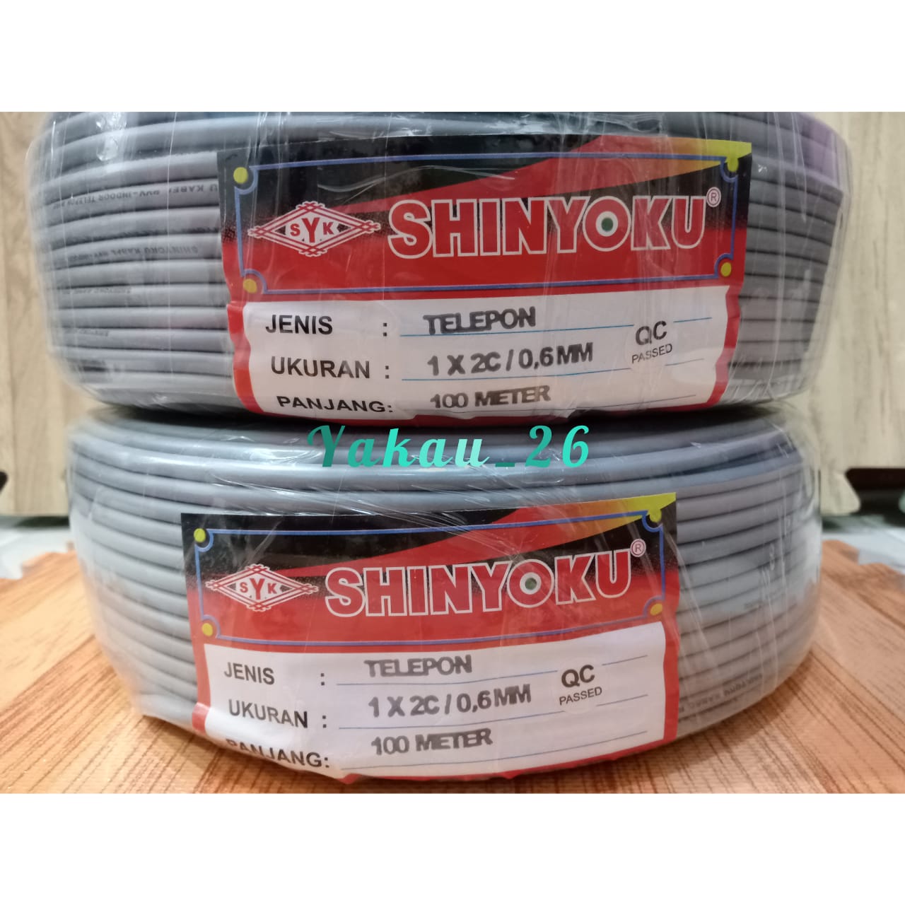 KABEL TELEPON MEREK SHINYOKU/KABEL INSTALASI WALET 100METER ISI 2C/0 ...