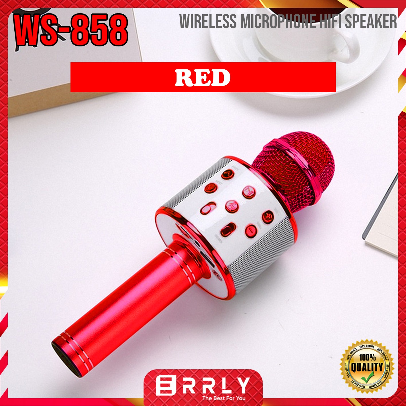 Mic Bluetooth Karaoke WS 858 ERRLY Smule Wireless Karaoke Portable MICROPHONE Karaoke WS-858 ...
