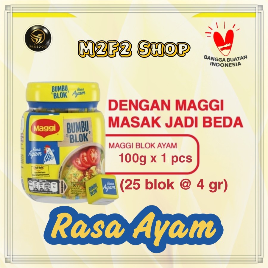 Maggi Bumbu Blok Penyedap Masakan Rasa Ayam Jar 100 gr (Kemasan Satuan ...