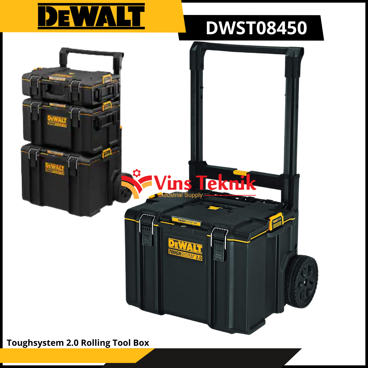 Toolbox ToughSystem 2.0 Rolling Tool Box Kotak Perkakas Alat DEWALT ...