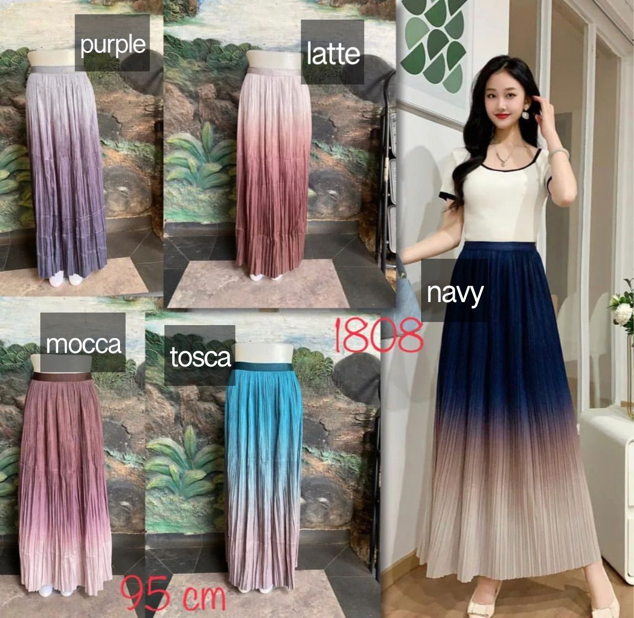 ROK PLISKET RAINBOW GRADASI COMBINASI WARNA PREMIUM ELEGANT | Lazada ...