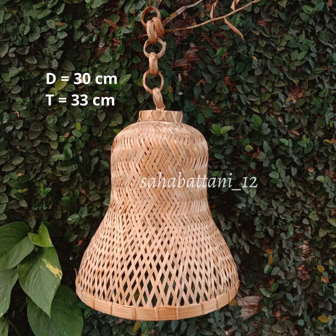 Kap lampu bambu model lonceng - lampion bambu hias aestetik | Lazada ...