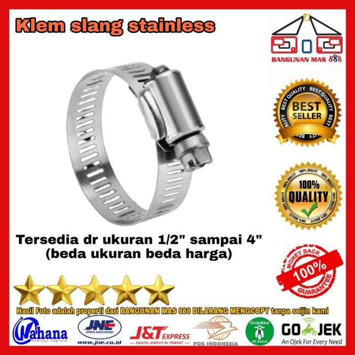 KLEM SLANG 3/4 in 19mm STAINLESS - KLEM SELANG - RING KRAN - CINCIN ...