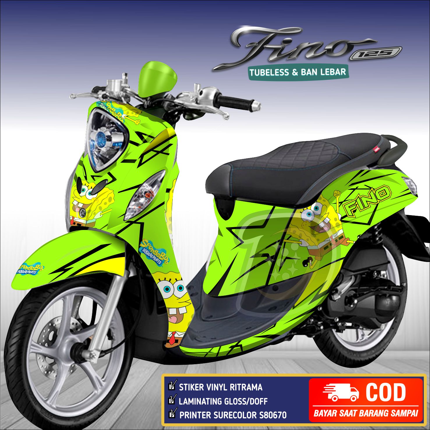 Decal Fino 125 Full Body Striping Yamaha Fino 125 Stiker Motor Fino 125 ...