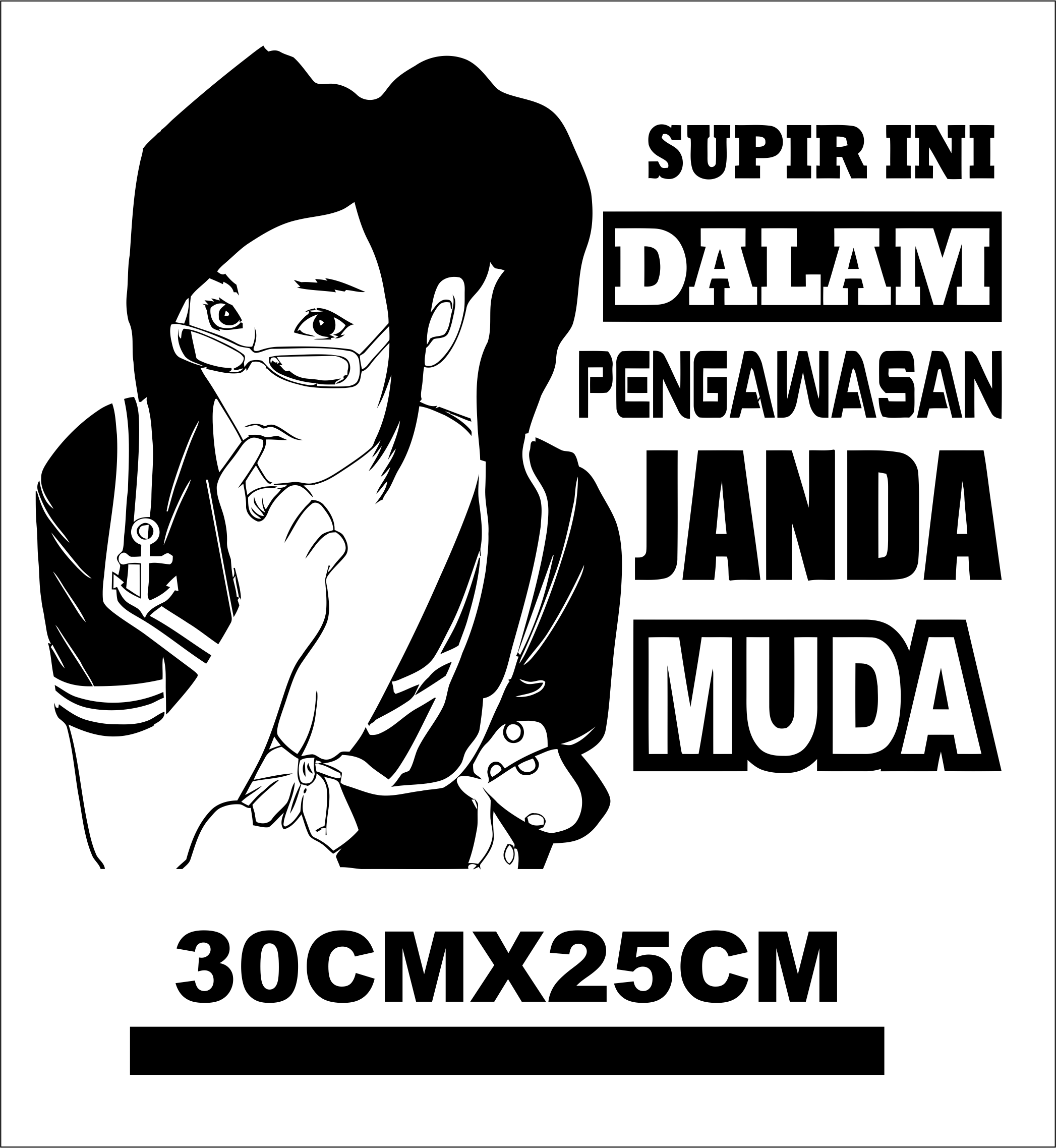cutting sticker mobil termurah gambar tulisan JANDA MUDA untuk semua ...