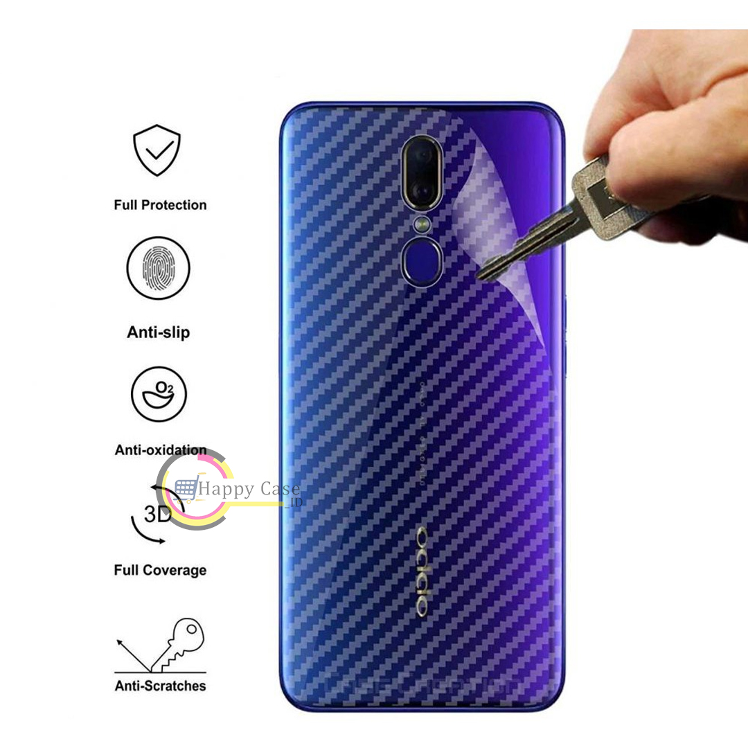 GARSKIN CARBON BACK SKIN ANTI GLEAR UNTUK OPPO A1K A3S A5S A7 A12 A15 ...