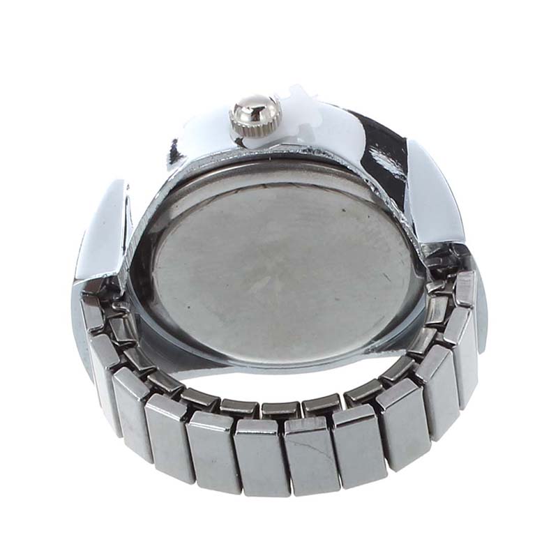 Silver Alloy Quartz Round Dial Pocket Finger Ring Watch - avkss - ThaiPick