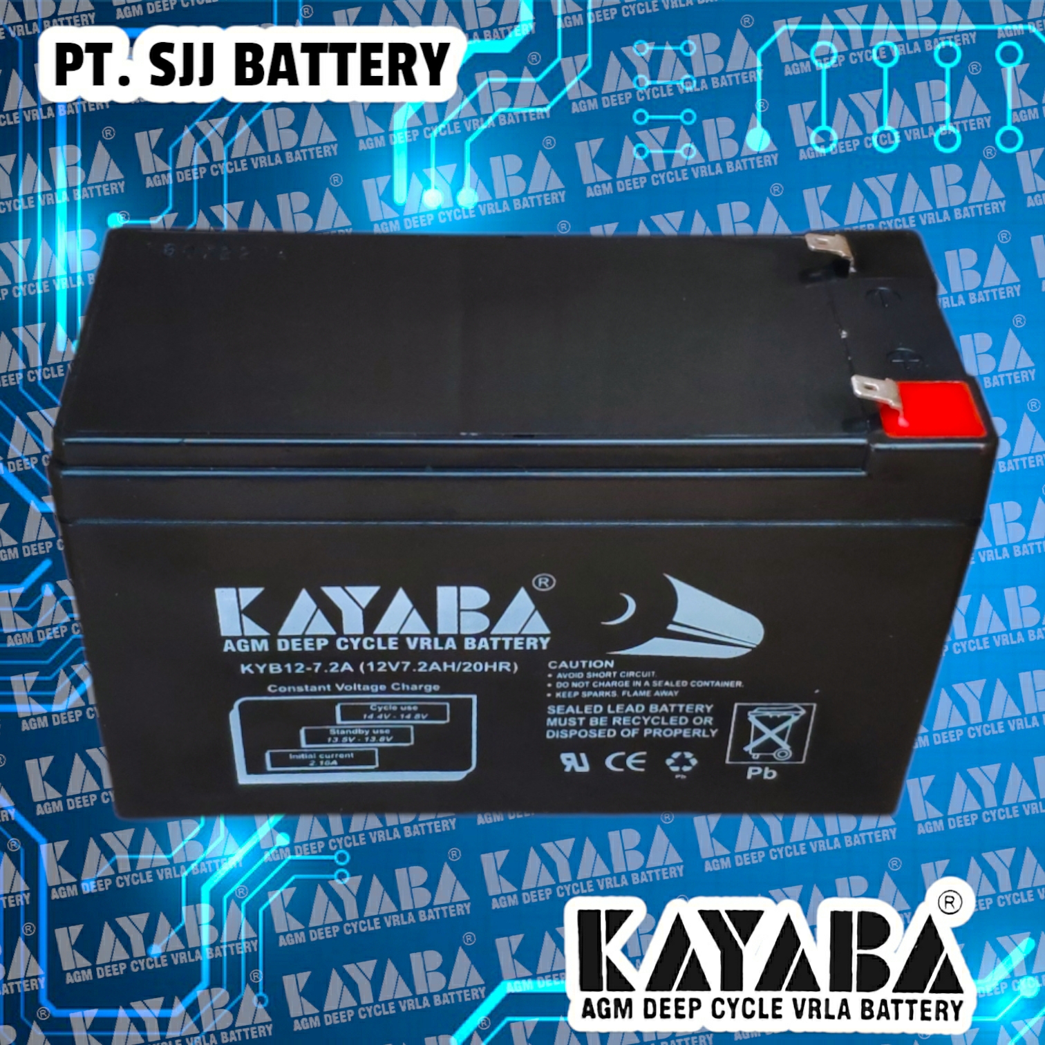 BATTERY VRLA KAYABA 12 VOLT 7.2 AMPER AKI KERING ALAT PERTANIAN SPRAYER HAMA ELEKTRIK BATERAI ...