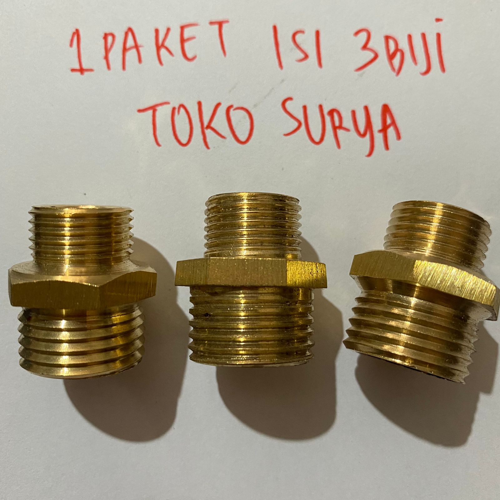 1 PAKET ISI 3 BIJI : Double nepel 1/2 x 3/8 kuningan - Double Nepel Brass Kuningan dobel nepel 1 ...