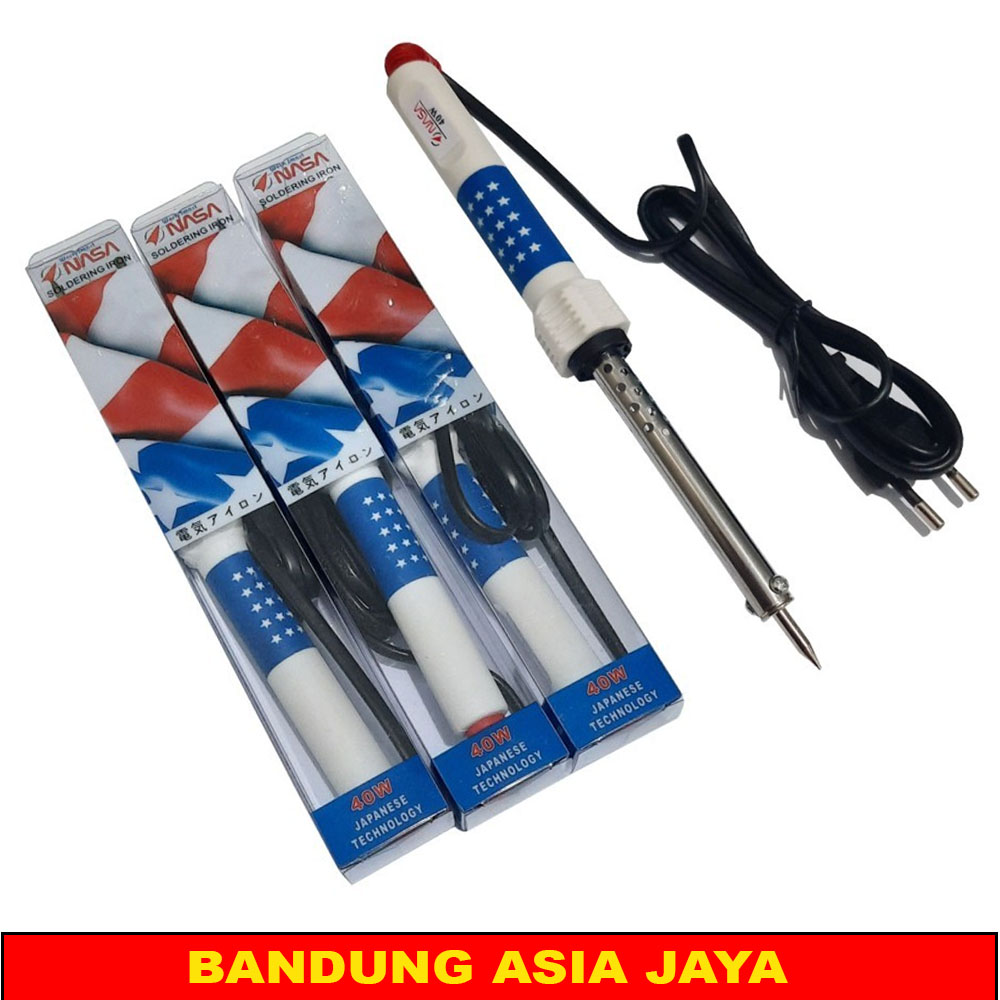 NASA Solder Listrik Gagang Kayu 40W 40 wat Soldering Iron Alat Patri ...
