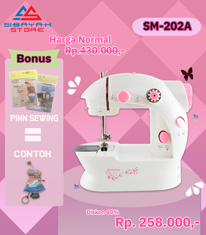 Mesin Jahit Mini Sewing Machine Simanco Port SM-202A ( PACKAGE ...