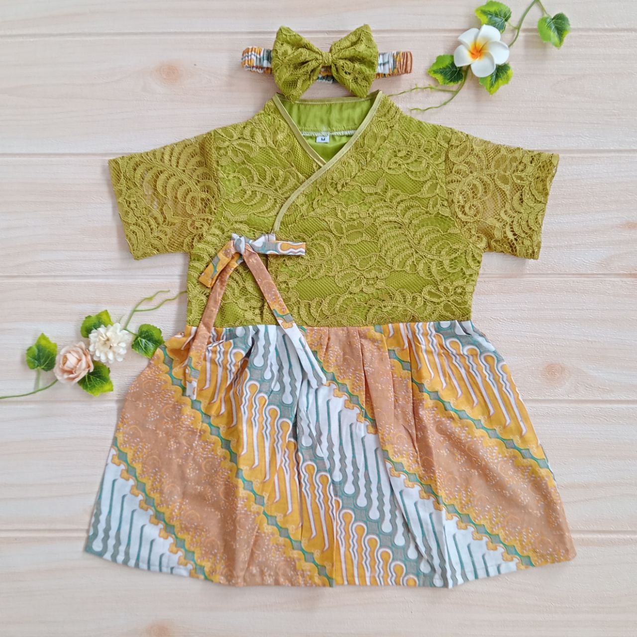 Hanbok Anak / Hanbok Batik / Hanbok Brokat warna Olive | Lazada Indonesia