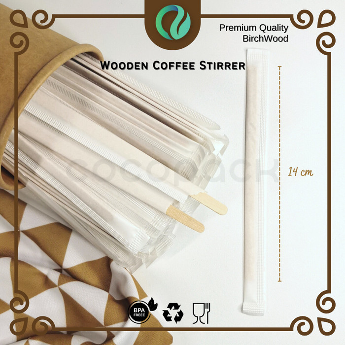Stick Kayu Pengaduk Kopi Wooden Coffee Stirrer 14cm | Lazada Indonesia