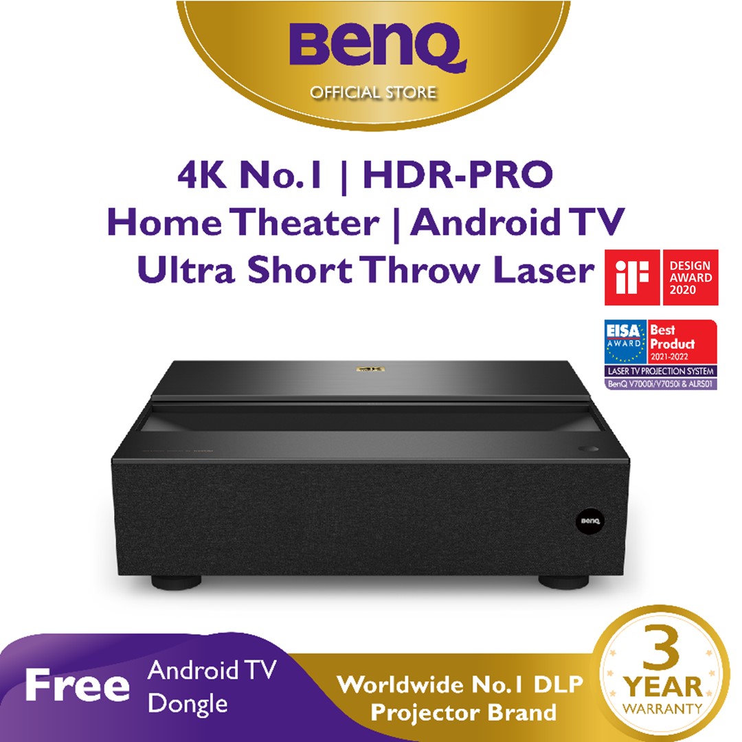 BenQ V7050i 4K Smart Laser TV Home Projector HDR PRO Android TV ...