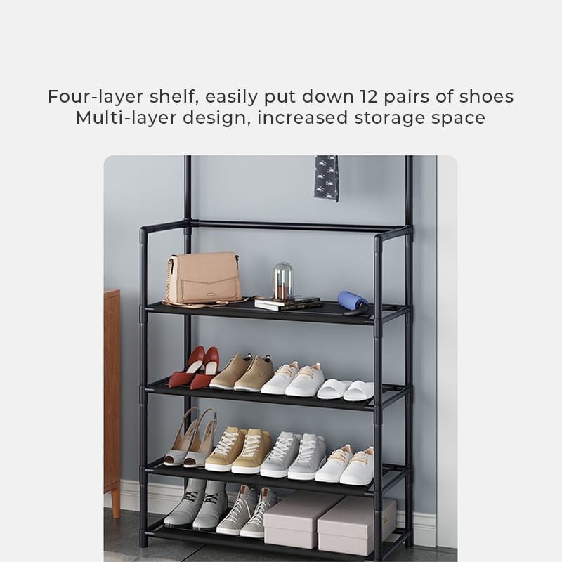Rak Sepatu Stand Hanger Baju Portable 4 Susun Estetik | Lazada Indonesia
