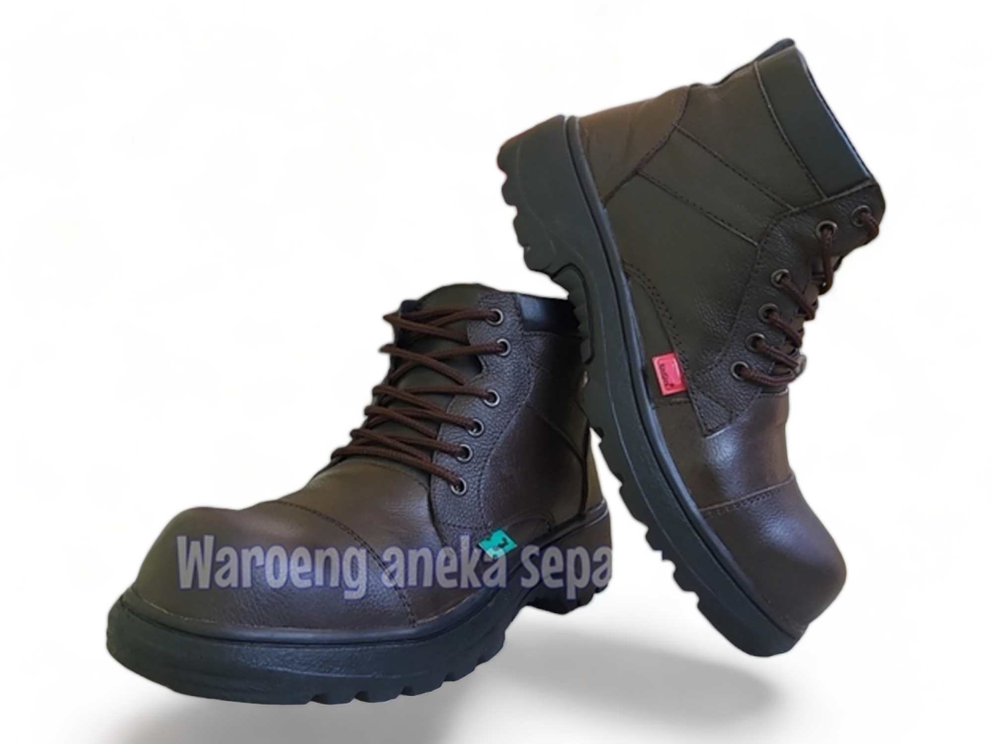 sepatu pria safety boot bahan kulit ujung besi kerja lapangan proyek ...