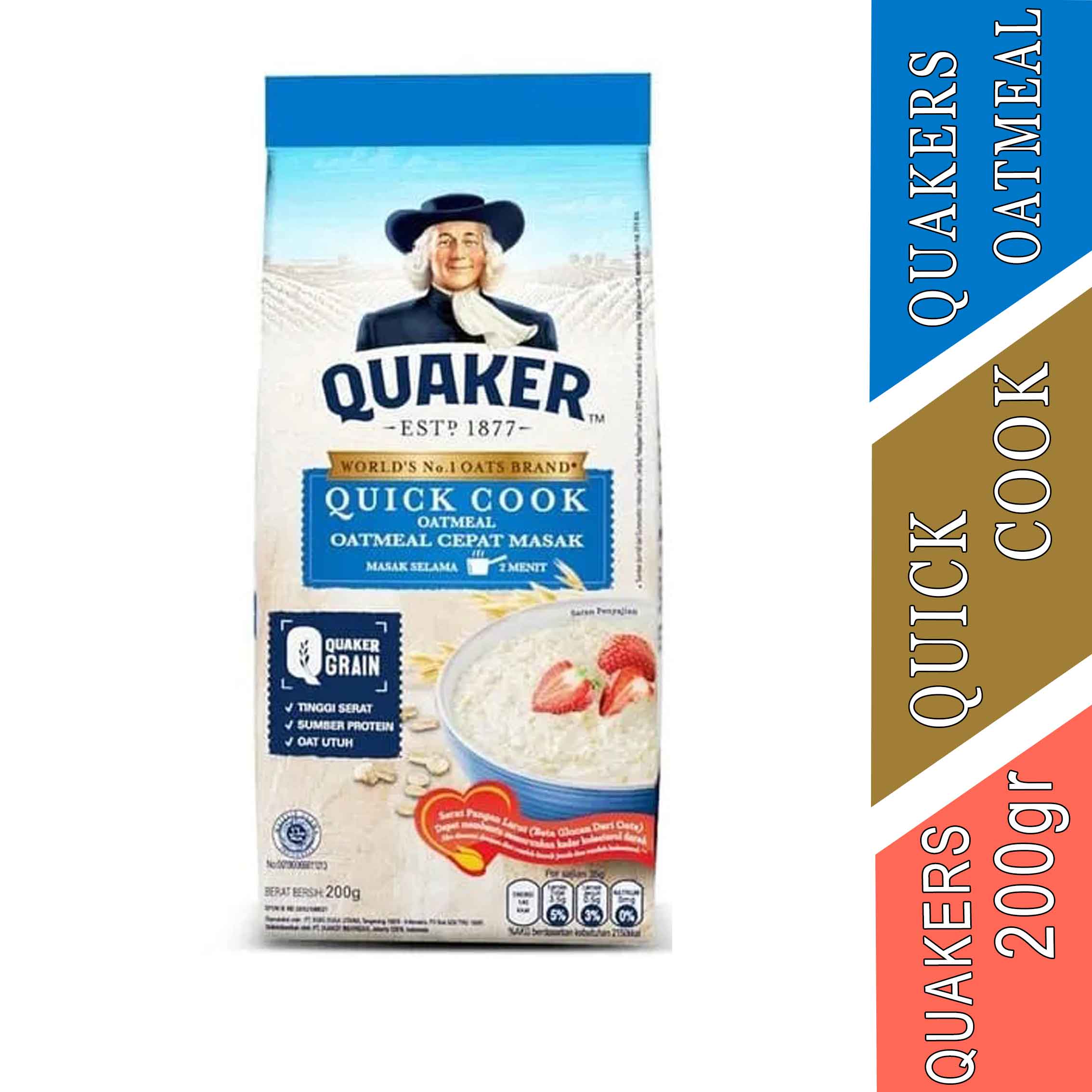 SEREAL GANDUM- QUAKER OATS QUICK COOK 200g- OAT MEAL | Lazada Indonesia