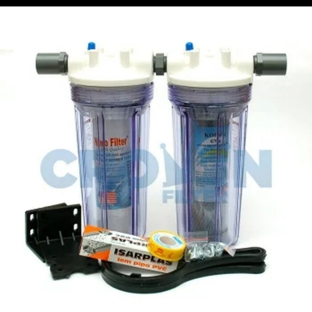 Paket Filter Air 2 Tabung Housing 10in Komplit /Saringan Filter Air 2 ...