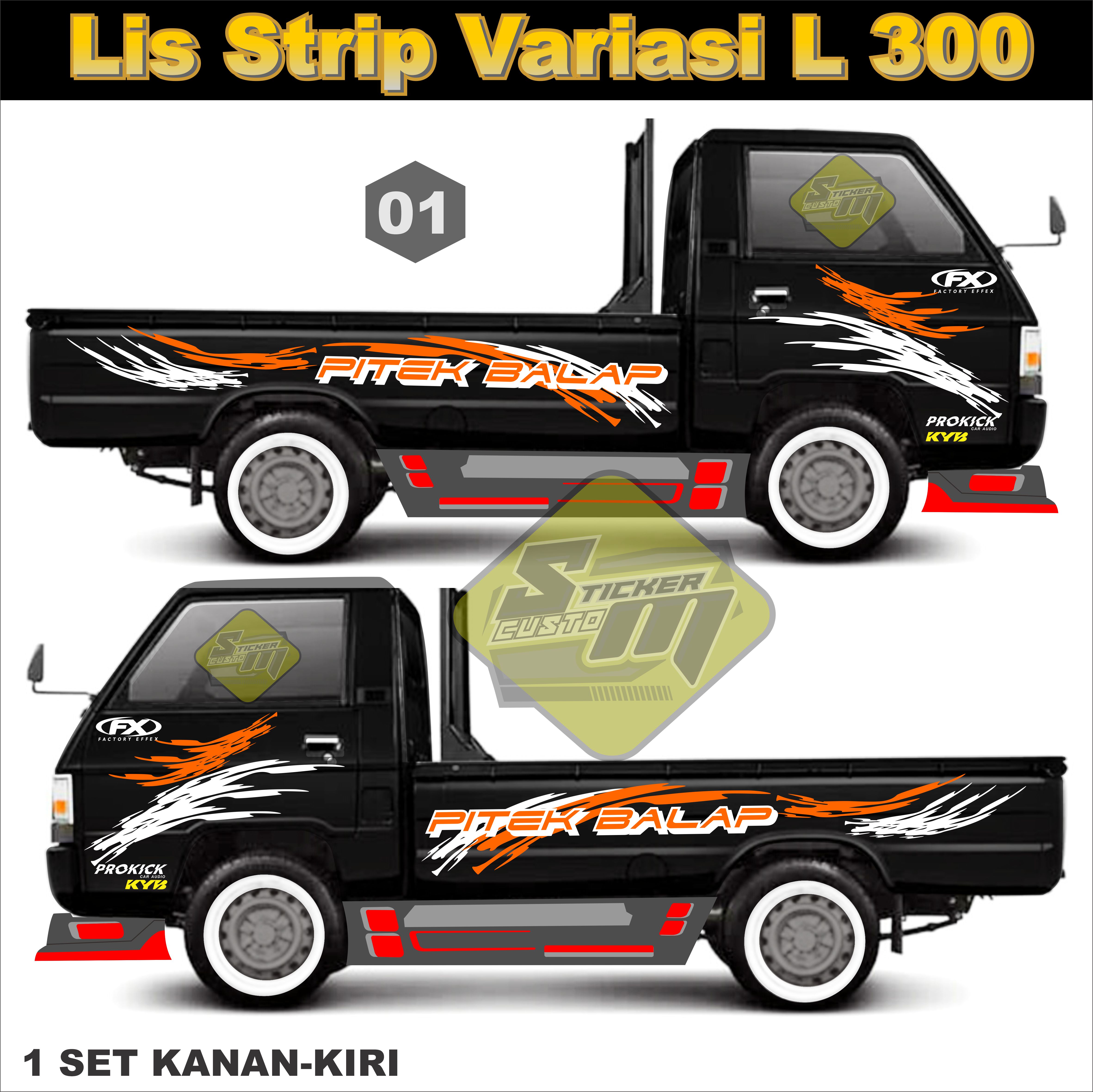 Stiker Striping List PICK UP Cutting Mobil L300l Pickup Mitsubishi L300 ...