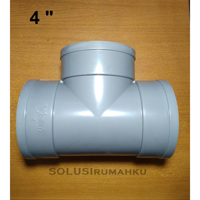 Tee PVC D 4 inch Sambungan Fitting Pipa PVC T 4 inci cabang 3 EMPAT In ...