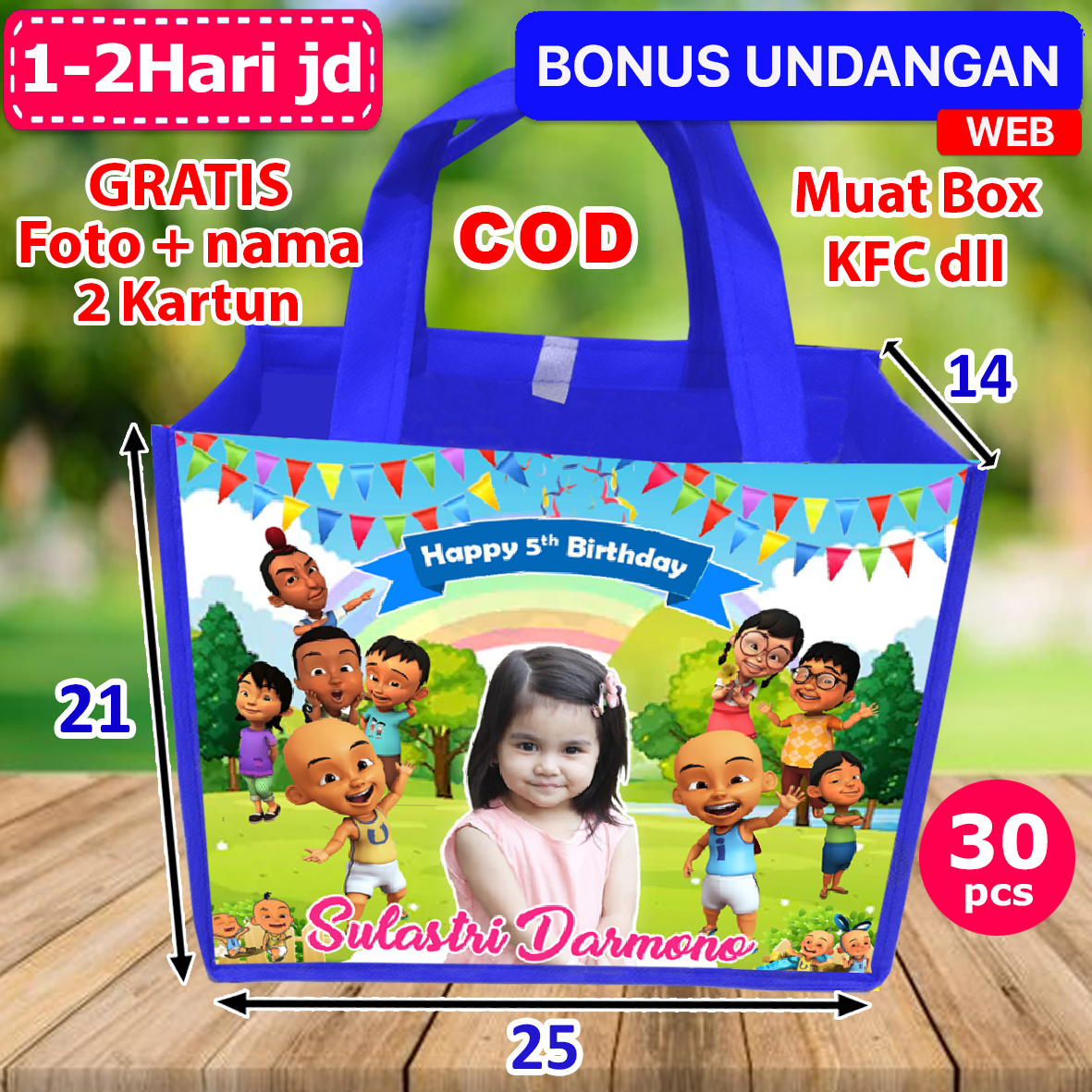 Goodybag Ultah anak Upin Ipin / Tas Ultah Anak Murah / Tas Ultah Foto ...