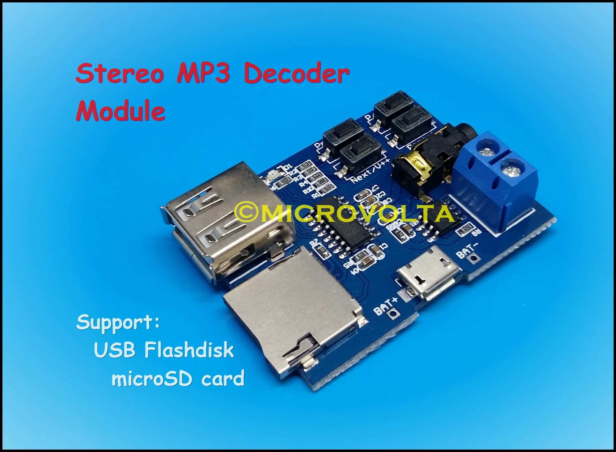 MP3 Decoder Module with Amplifier and Dual Slot Input | Lazada Indonesia