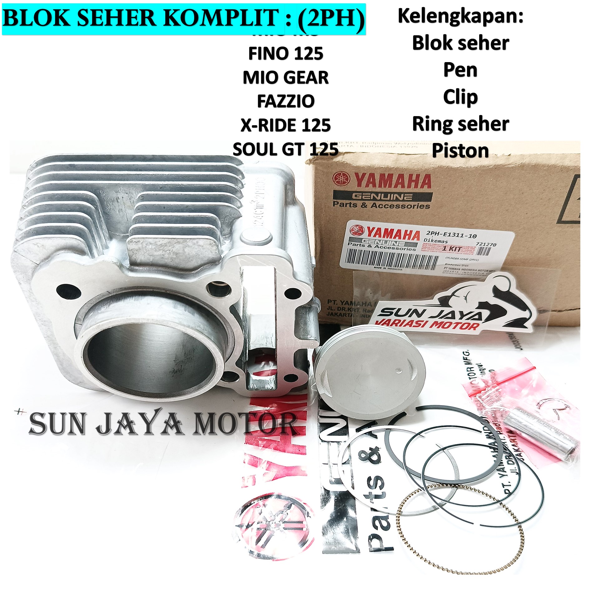 BLOK SEHER KOMPLIT YAMAHA MIO M3 - XRIDE - FINO 125CC - MIO SOUL GT 125 - FREEGO - MIO Z 125CC ...
