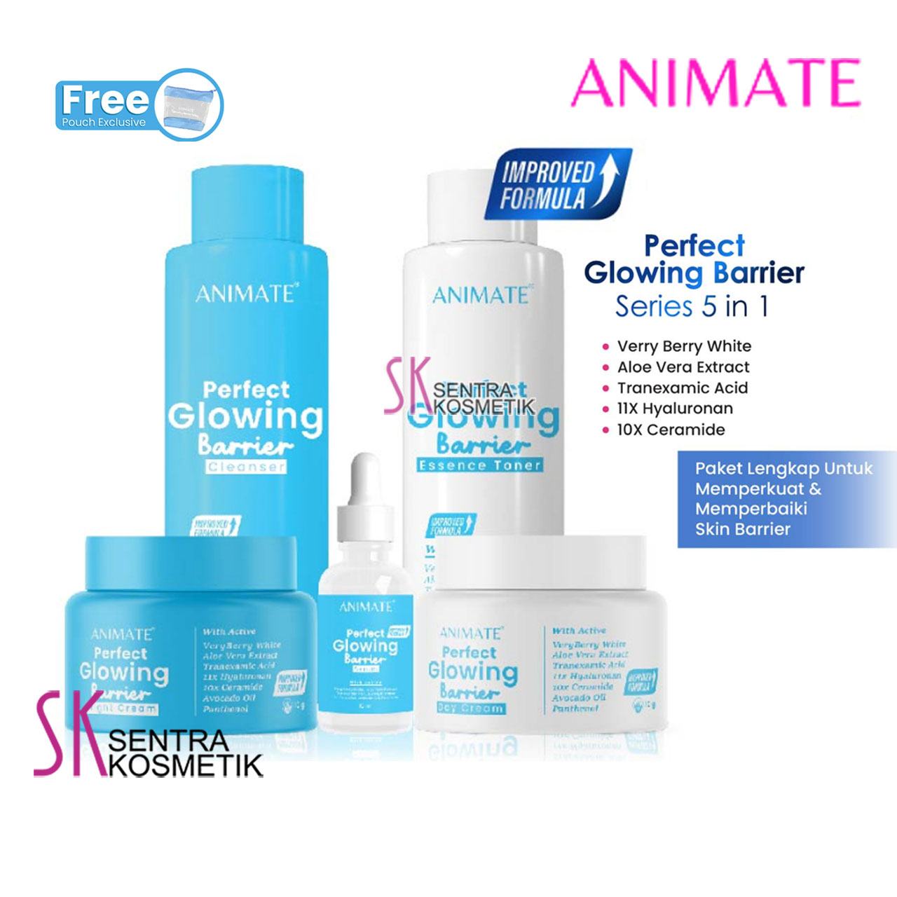 ANIMATE Paket Glowing 5in1 Barrier Skin Repair Series 5 in 1 | Lazada ...
