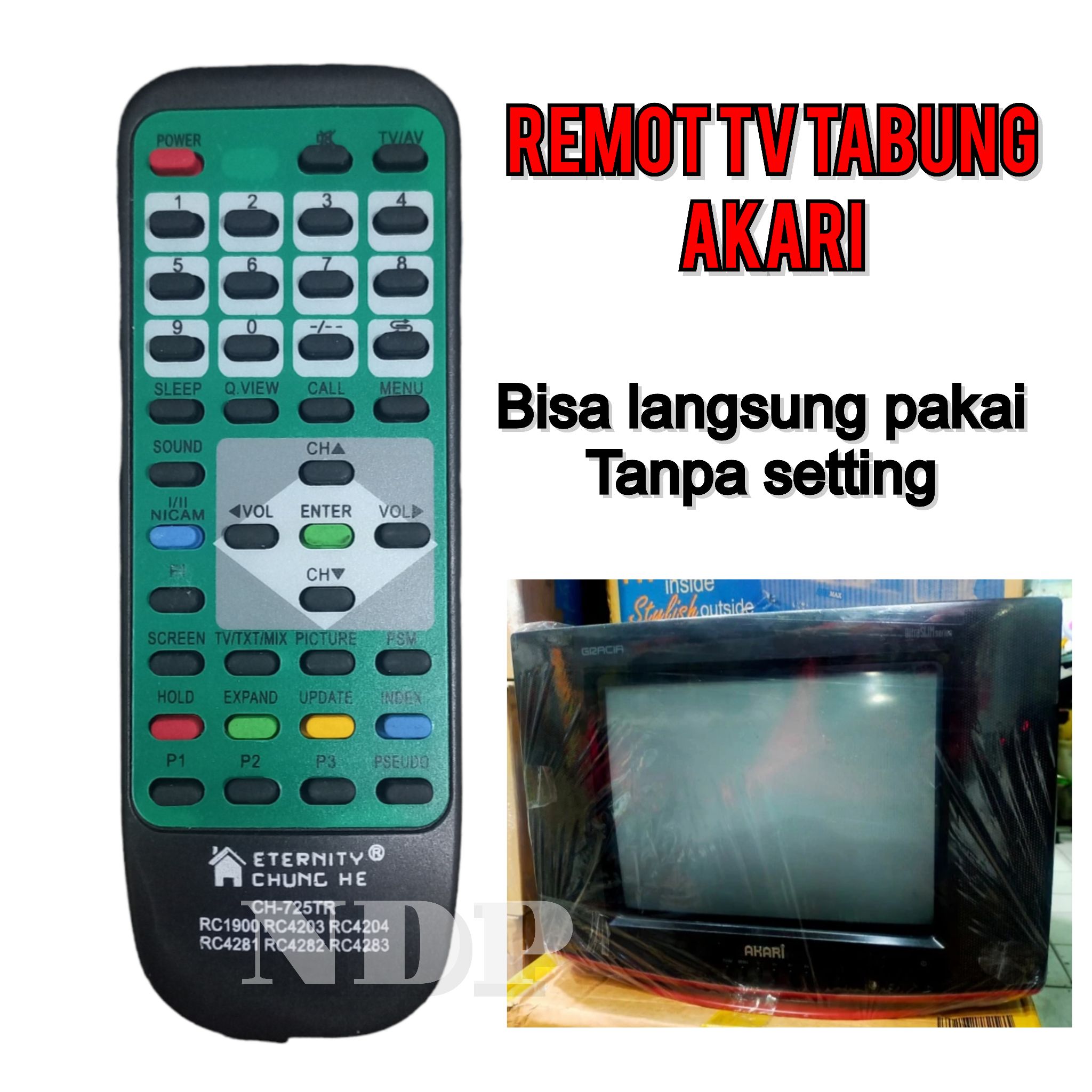 Remot Universal Tv tabung Akari tanpa set kode / Remote bisa langsung ...