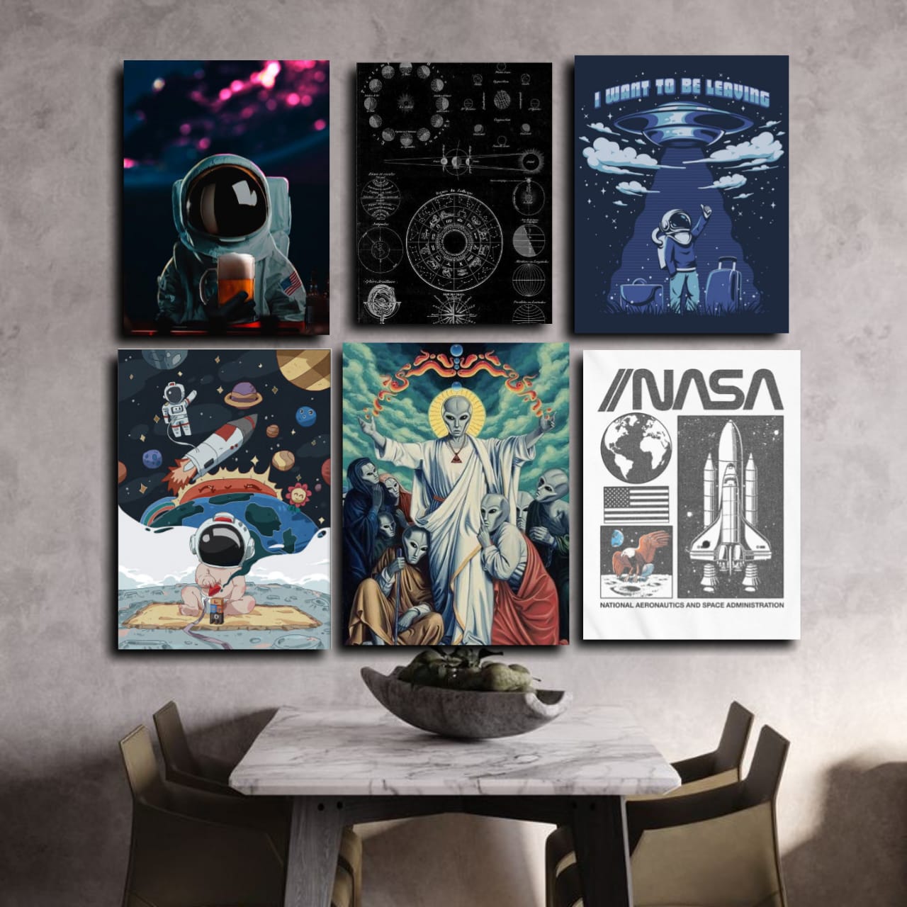 SATU PAKET !!! Poster Gambar Dinding Kamar Cowok Poster Nasa Astronot ...