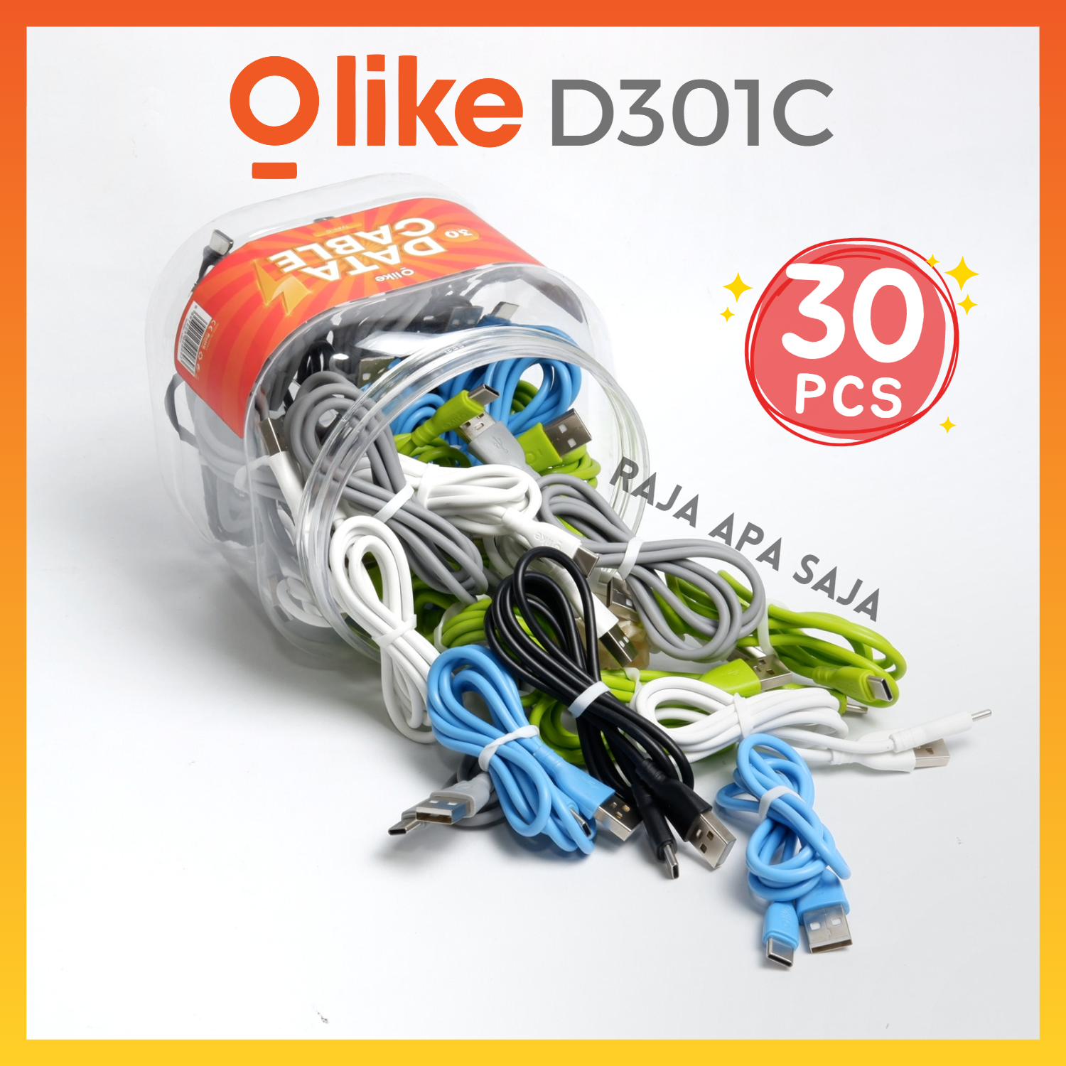Kabel Data Charger Robot Type C Isi 30 / 20 / 10 Pcs Olike - Carger ...