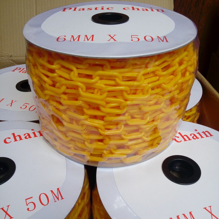 Rantai Plastik 6 mm X 50 meter PVC Plastic Chain Penghubung Traffic ...