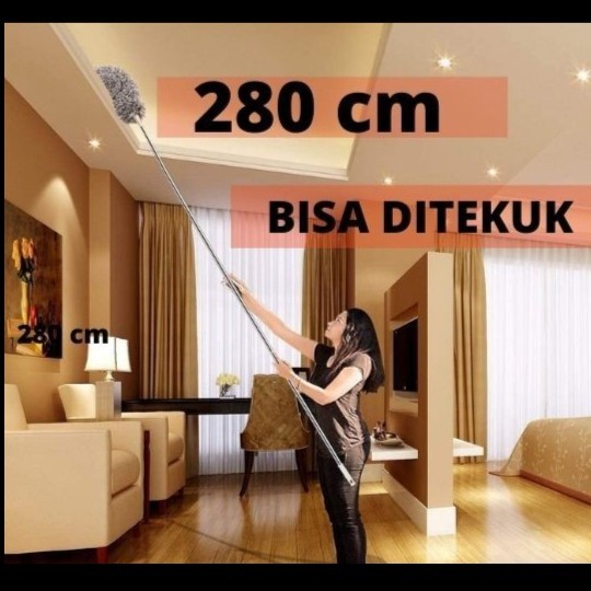 Alat pembersih Plafon Langit Sapu/Sarang laba2 Debu-Kemoceng 280 cm ...