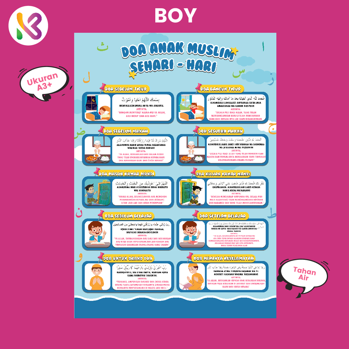 Kamila Kreatif - Poster Edukasi Anak Doa Sehari-Hari Islami Untuk ...