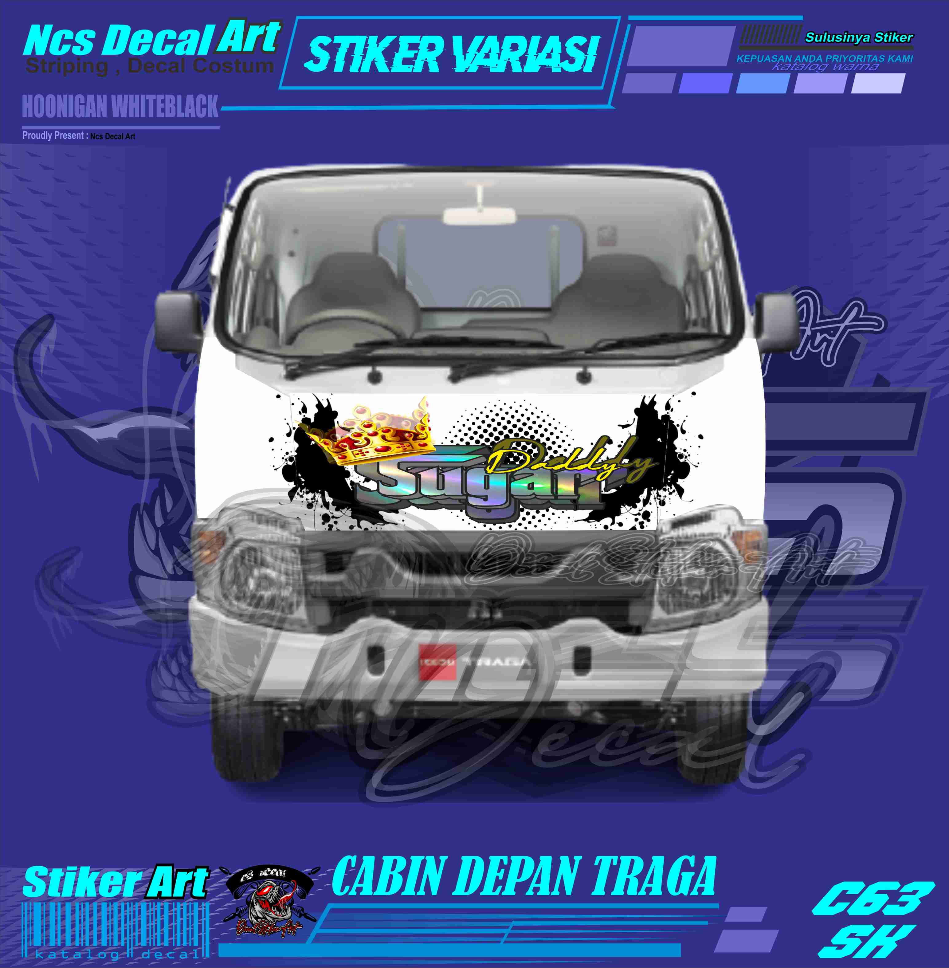 Stiker mobil pickup isuzu traga stiker cabin depan stiker decal new ...