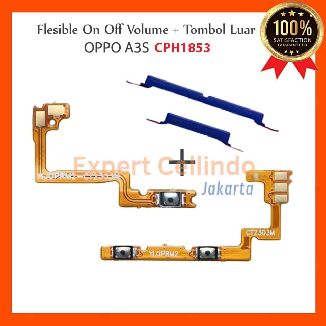 1 Set Flexible On Off Volume + Tombol Luar Oppo A3S CPH1853 | Lazada ...