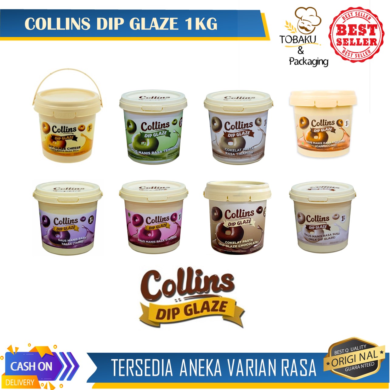 COLLINS DIP GLAZE 1 KG - GLAZE COLLINS - GLAZE TOPPING DONUT - SELAI ...