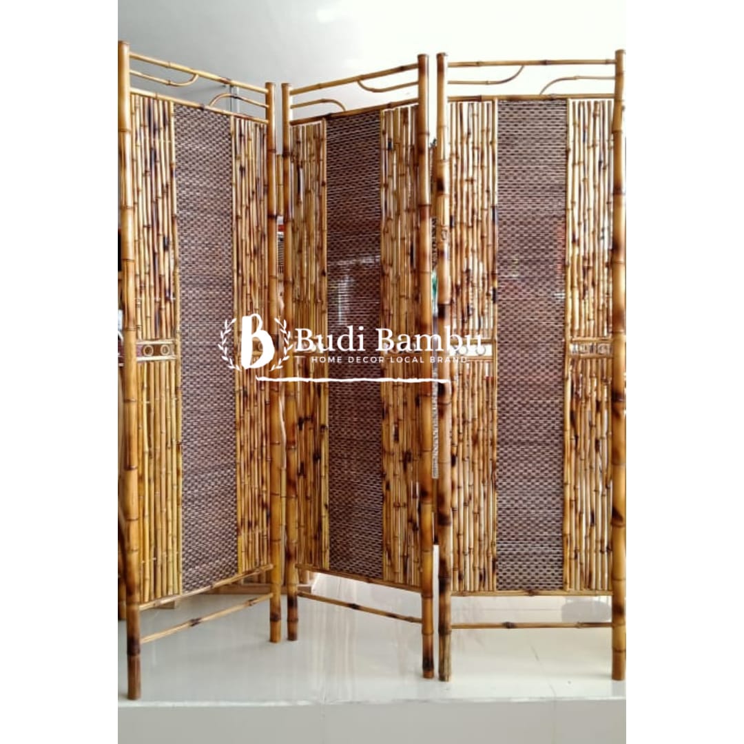 Partisi Penyekat Ruangan Minimalis Bambu 3 Lembar unik murah | Lazada ...
