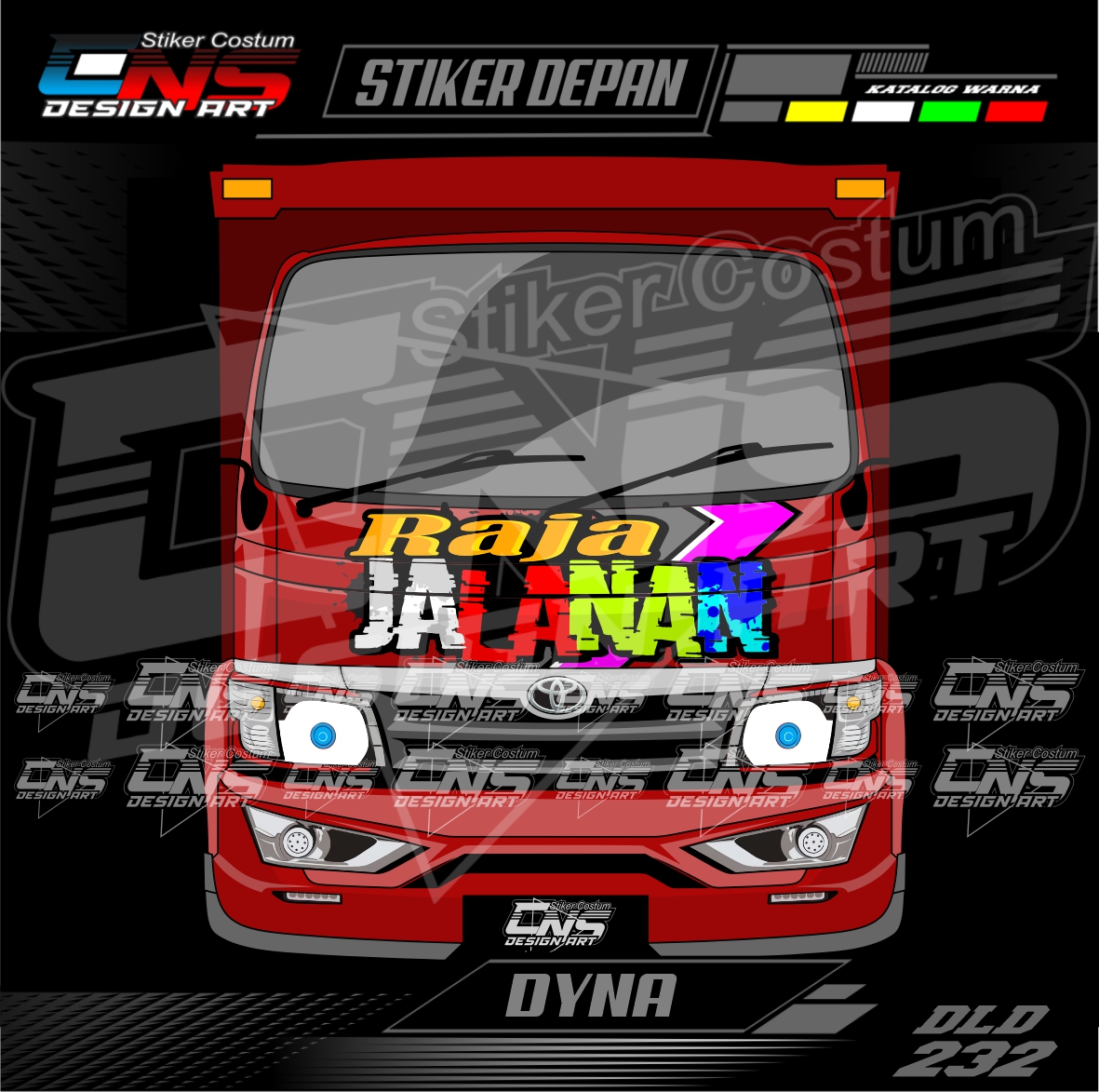 Stiker Kabin Depan TRUK TOYOTA DYNA RAJA JALANAN Custom Bisa Request ...