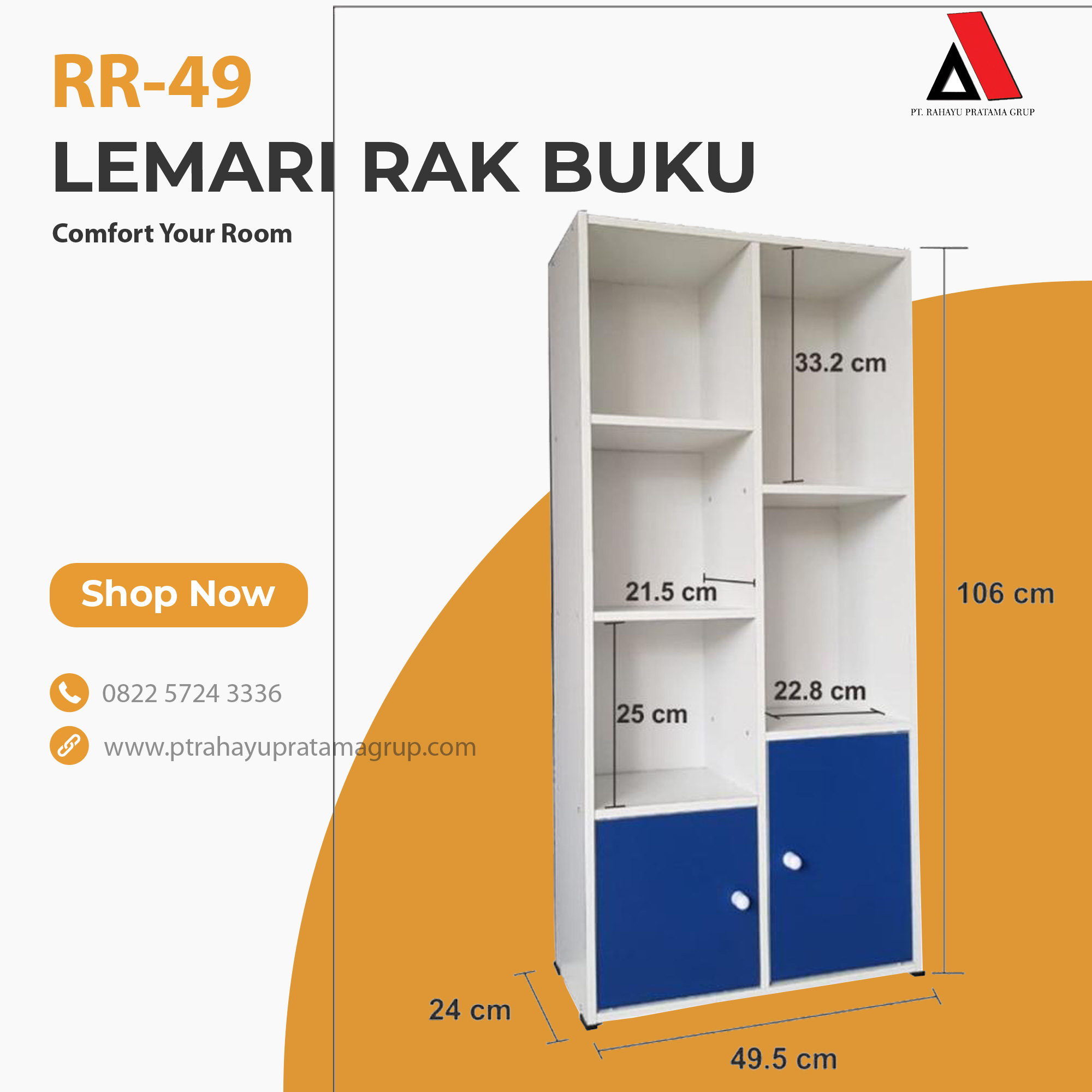 Lemari Rak buku serbaguna | loker dokumen kantor kayu |7 Rak Pintu 2 ...